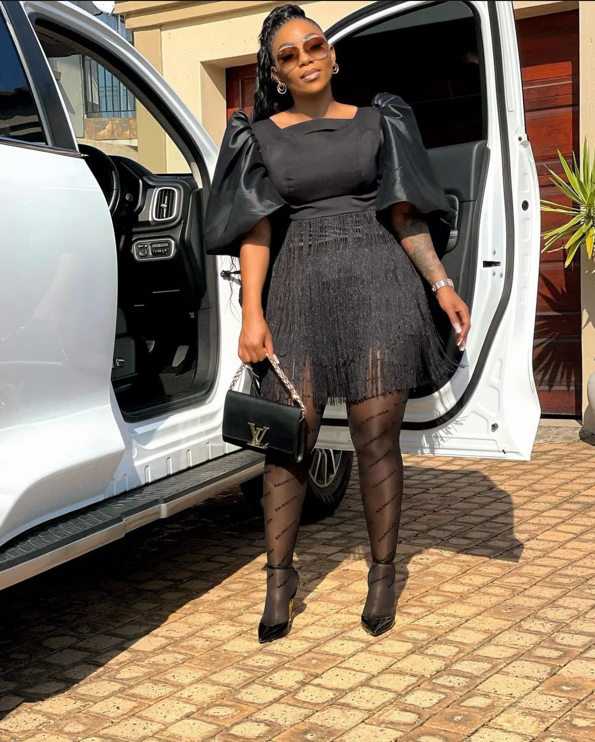 Dutch satin balloon sleeves dress – Styles By Tumi