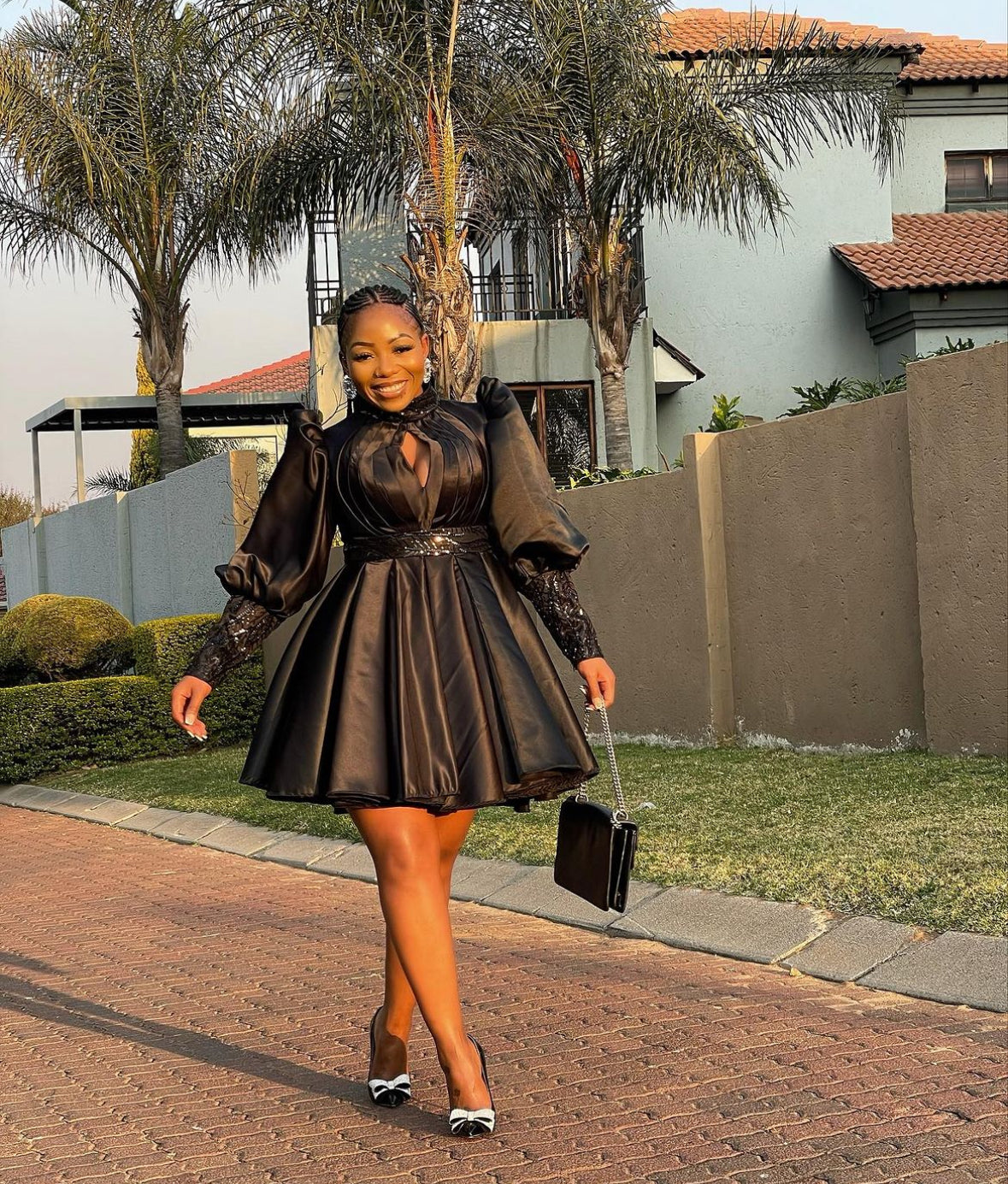 Dutch satin balloon sleeves dress – Styles By Tumi